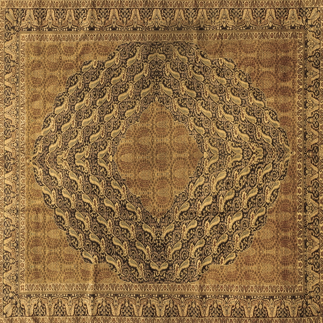Ahgly Company Indoor Square Persian Brown Traditional Area Rugs, 3 ...
