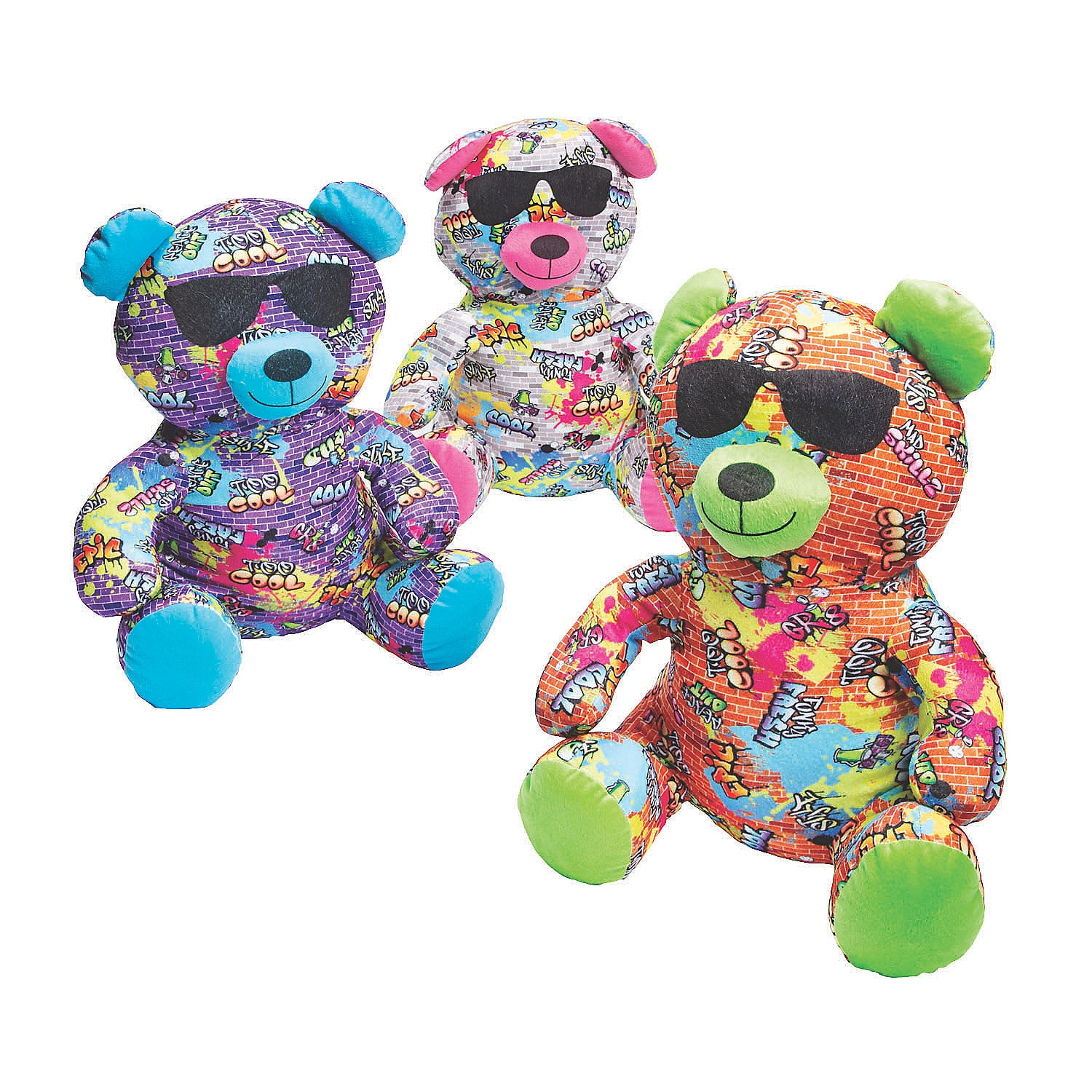 Graffiti Bear Plush Family Large 18In - Toys - 3 Pieces - Walmart.com