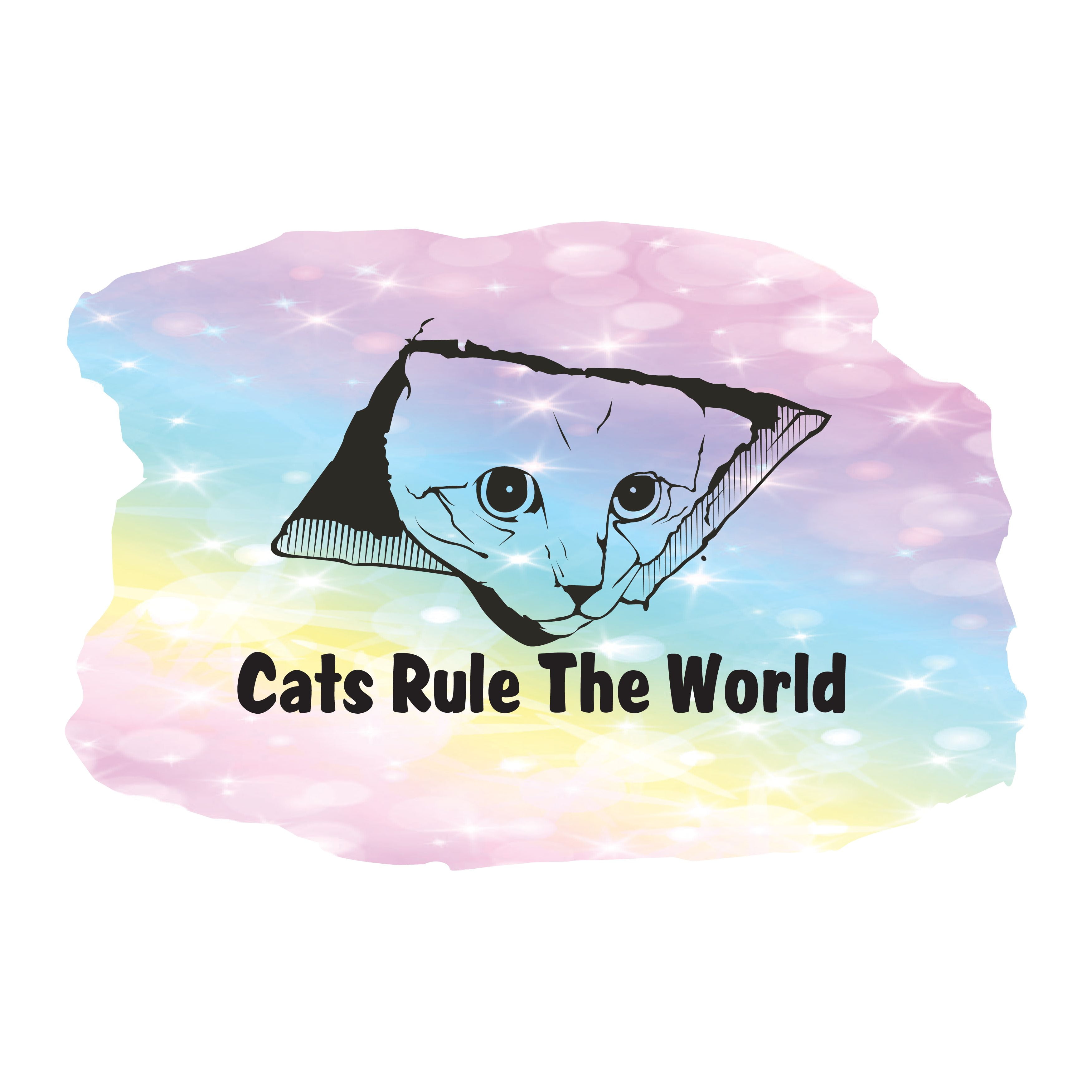 Animal Wall Decals for Children Bedroom - Cat Peeping through the Hole ...