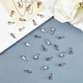 100pcs 15mm Teardrop Bail Beads Stainless Steel Hanger Links Ring ...