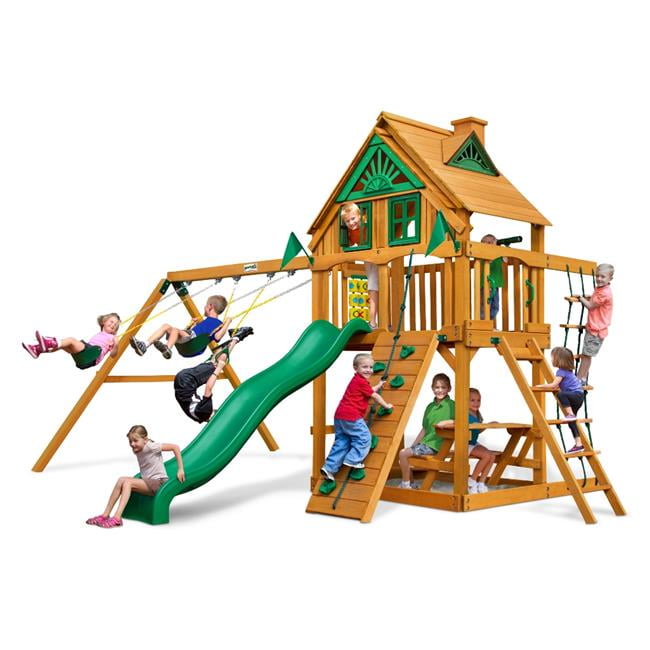 Chateau Treehouse Swing Set with Amber Posts - Walmart.com