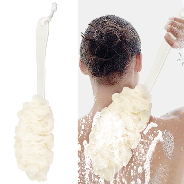 Anti-Slip Long Handle Back Scrubber, Soft Bath Sponge Shower Brush for ...