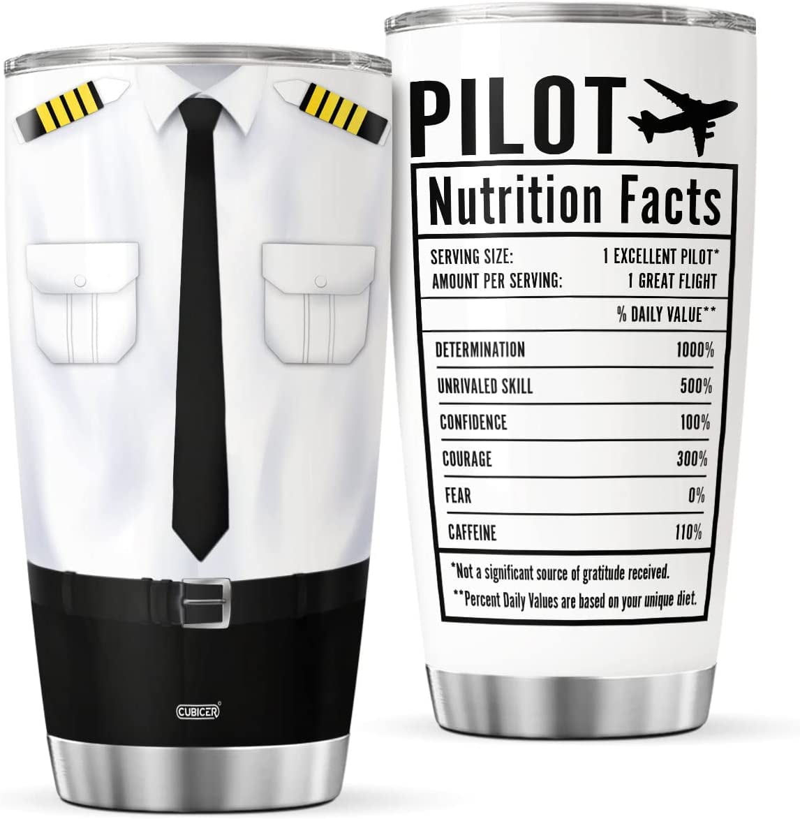 Pilot Insulated Mug Cup Aviation Airline Coffee Tumblers Helicopter ...