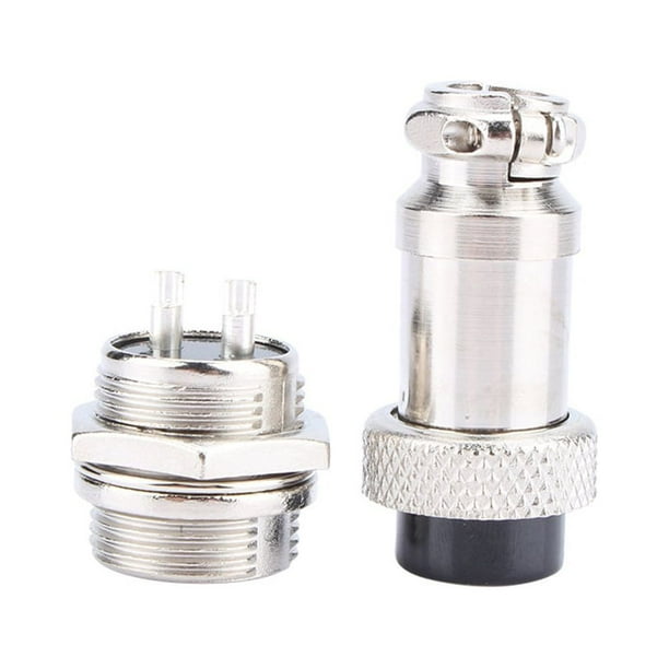 Aviation Plugand Socket Connector,1set GX16 2Pins Screw G Metal Socket ...