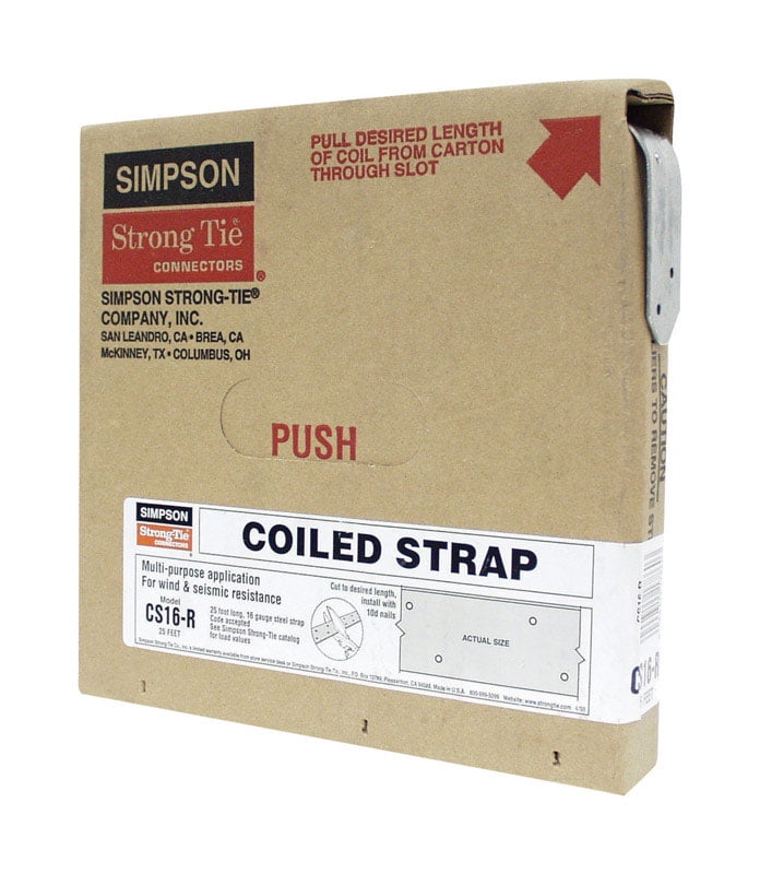 Simpson Strong Tie CS16-R 16-Gauge, 25-Foot Coiled Strap, 25' - Walmart.com