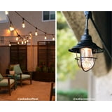 Enbrighten Vintage LED Cafe String Lights, 12ft., Black Cord, 35626 ...