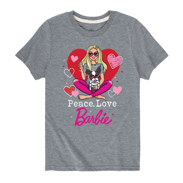 Barbie - Peace Love Barbie - Toddler And Youth Short Sleeve Graphic T ...