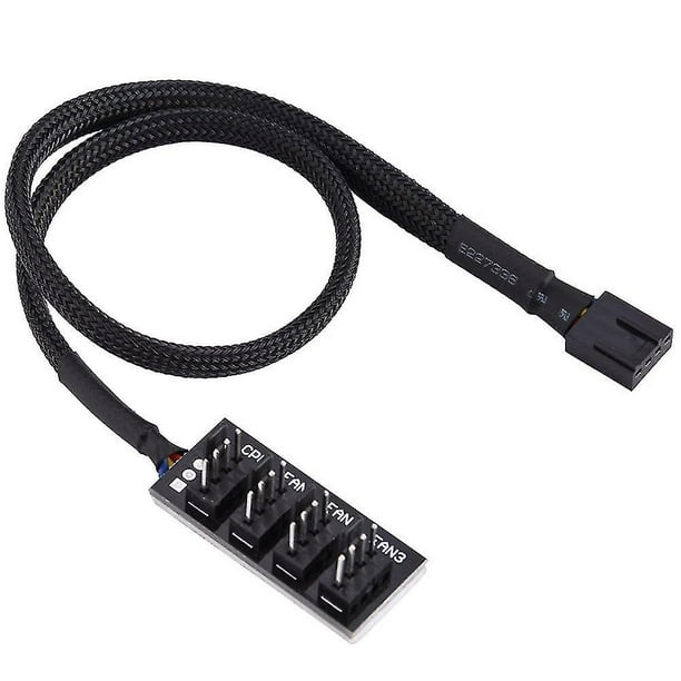 Hub de ventilador Pwm de 4 pines, conector de 4 pines para ventilador de CPU Hub de ventilador ...