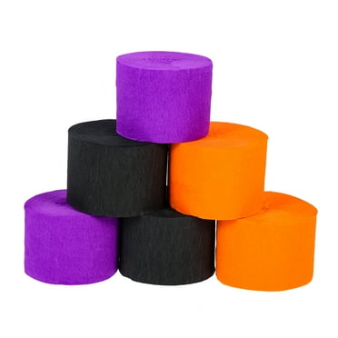 Blue and Orange Crepe Paper Streamers - 6 Rolls Party Streamers for ...