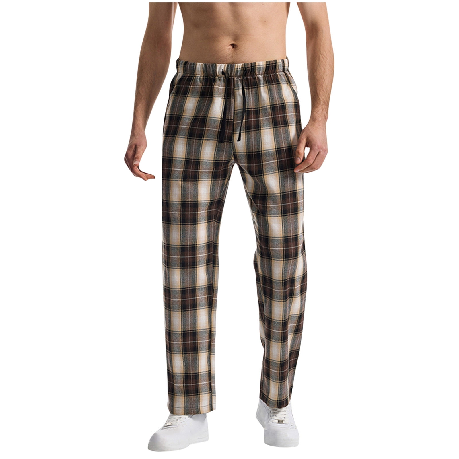 Click here for Zfhfof Mens Plaid Casual Pants Soft Cotton Pajama... prices