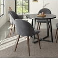 INO Design 35'' Round Grey Dining Set with 4 Velvet Chairs, Space ...