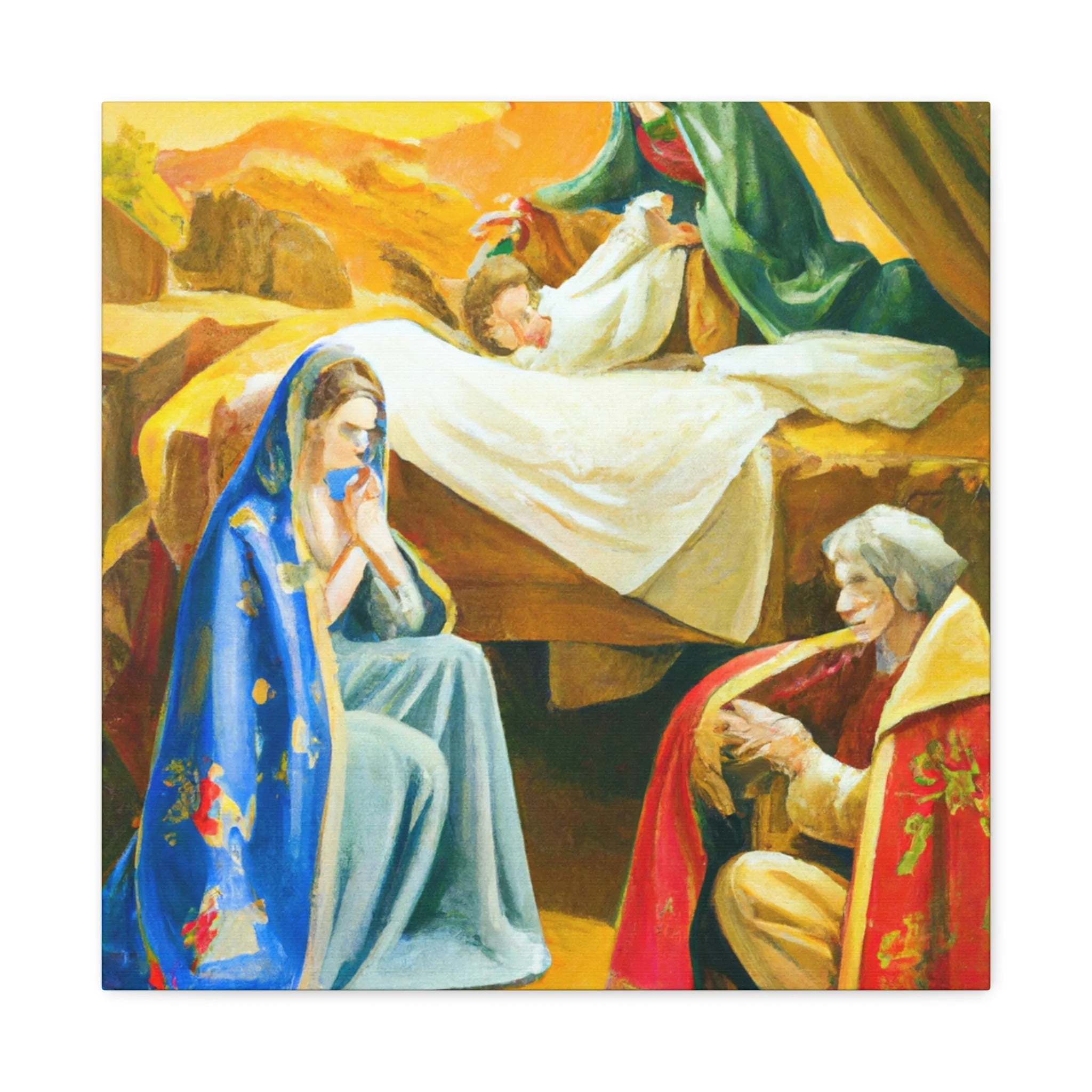 The Manger Scene Glows - Canvas - Walmart.com