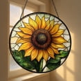 Botanical Sunflower Design Stained Glass Suncatcher, Window Decor ...