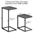 C Shaped End Table Gray Walnut (1 Pack) Ordinary Adjustable Height For ...
