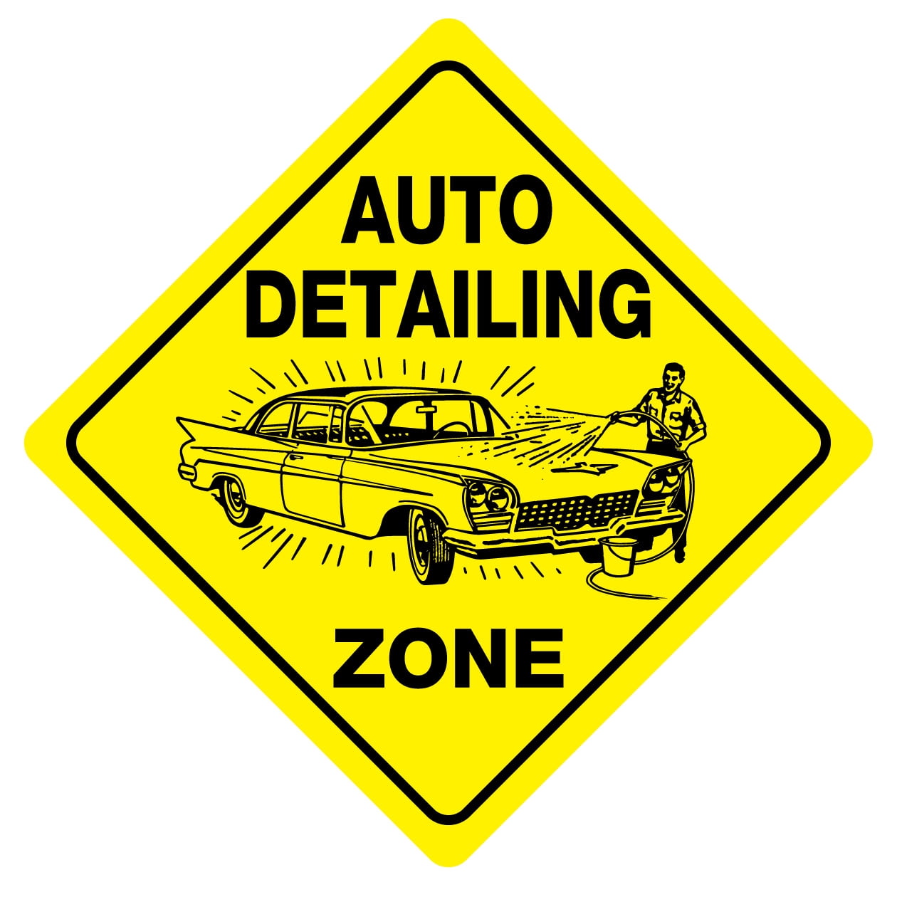 AUTO DETAILING ZONE Funny Novelty Crossing Sign - Walmart.com