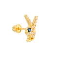 14k REAL Yellow Gold Rabbit CZ Stud Earrings with Screw Back - Walmart.com