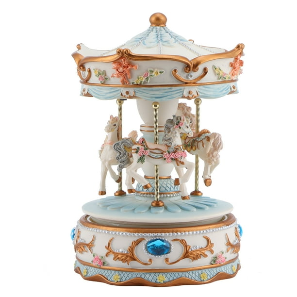 Music Boxes, Girls Jewelry Box Resin Wear-resistant Rotating Horse ...