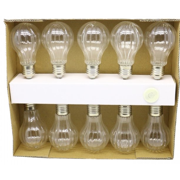Clear Textured Edison String Lights With 10 LED Bulbs - Walmart.com