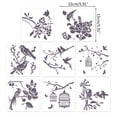 8x Retro Flower Birds Painting Stencils Template Flexible for Gift Card ...