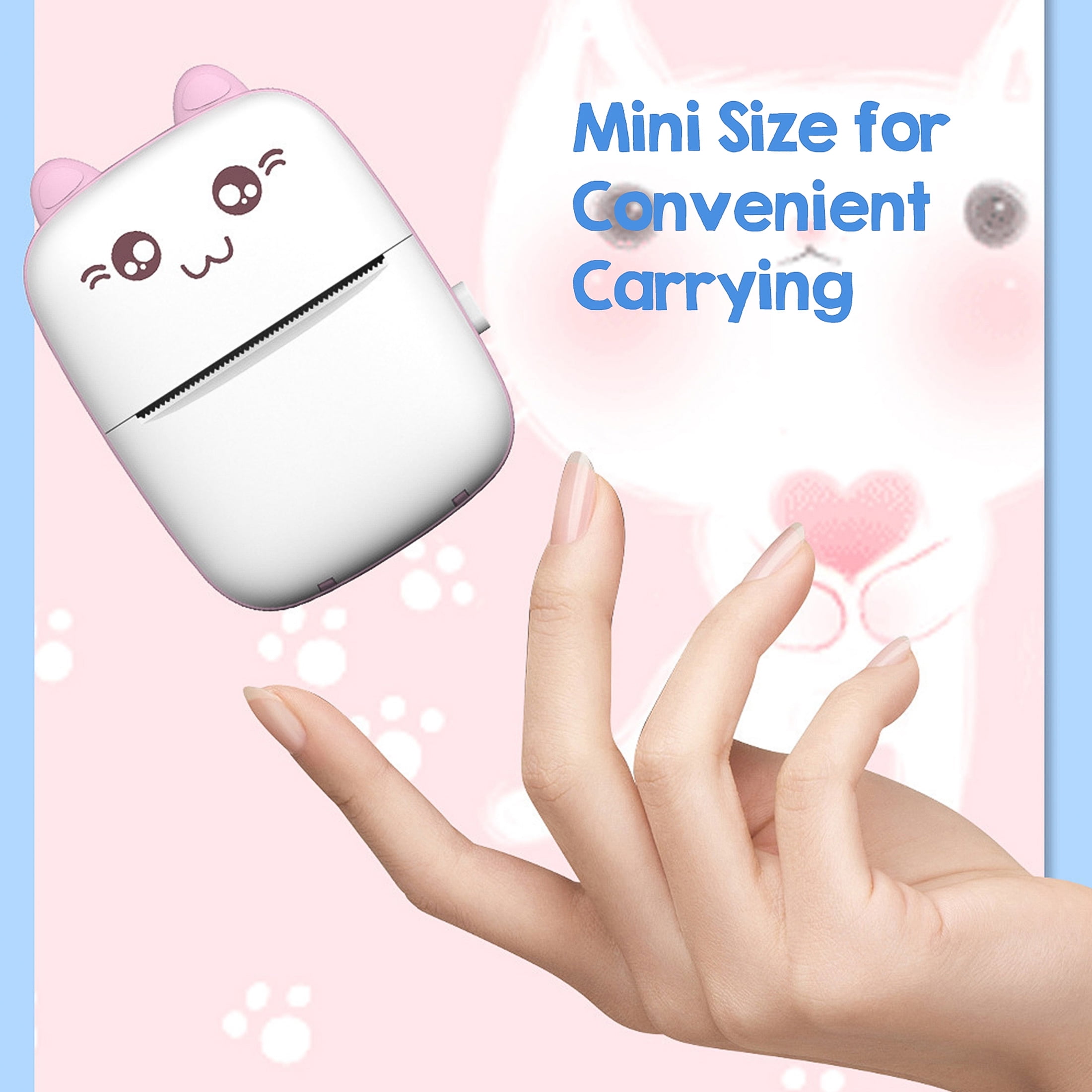 Portable Mini Pocket Printer BT Thermal Printer with Thermal Printing ...