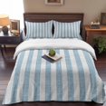 Blue Linens Duvet Cover Set Queen Size, Modern Abstract Stripes ...