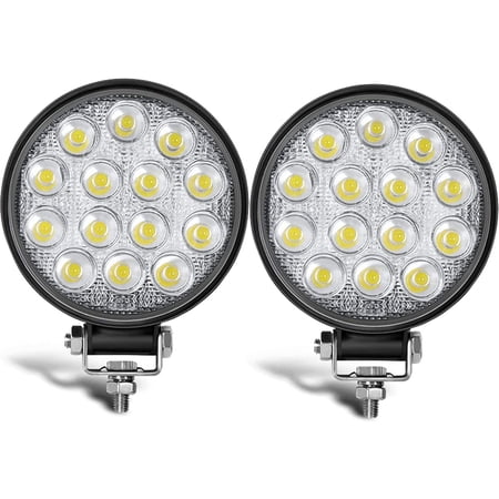 Led Round Flood Light Pod, 2PCS 4.5 inch 12V 24V 140W 14000LM LED Work ...