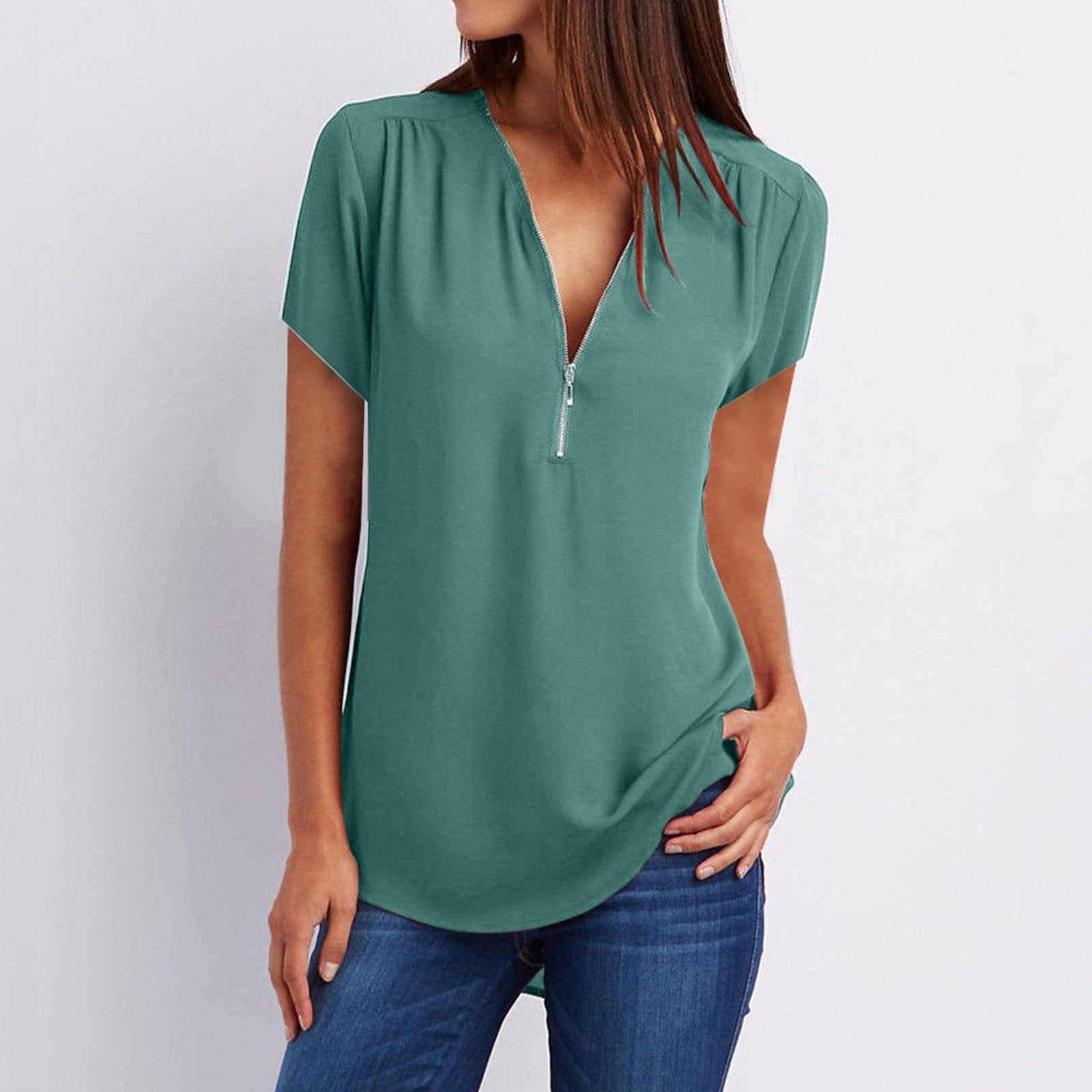 Click here for Unbranded Summer Tops For Women fashion Women Zipp... prices