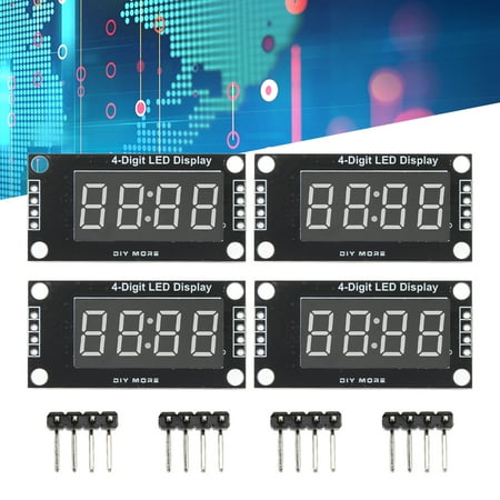 4 Sets 4 Digit 7 Segment Digital LED Display Module Digital Tube Display Module PCB 0.36in LED ...