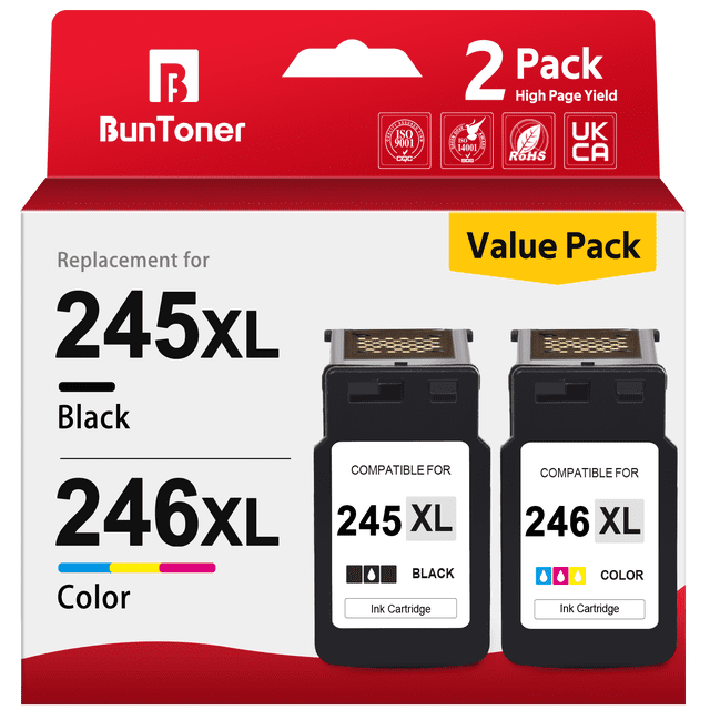 245XL Ink Cartridge for Canon 245 246 Printer Ink for Pixma MG2522 ...