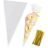 Monebena 100 Pcs Cone Shaped Treat Bags Clear Cone Shaped Cellophane ...