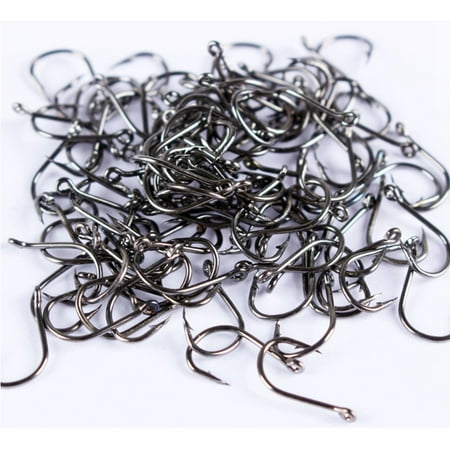 1000pcs Barbed Fishing Hooks 3 to 12 Sizes Steel Fish Hook with Barb ...
