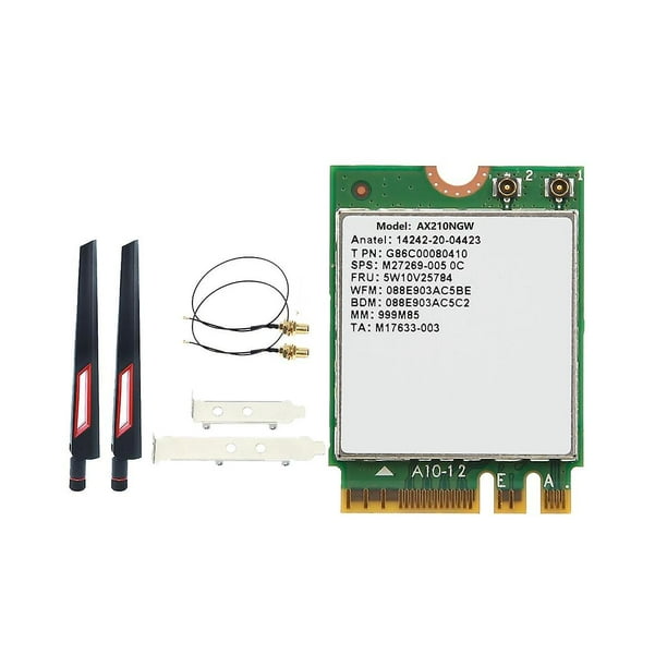 Ax210 Ax210ngw Tarjeta Wifi + antena Wifi 6e Bluetooth 5.2 2.4ghz 5ghz 3000mbps M.2 Adaptador ...