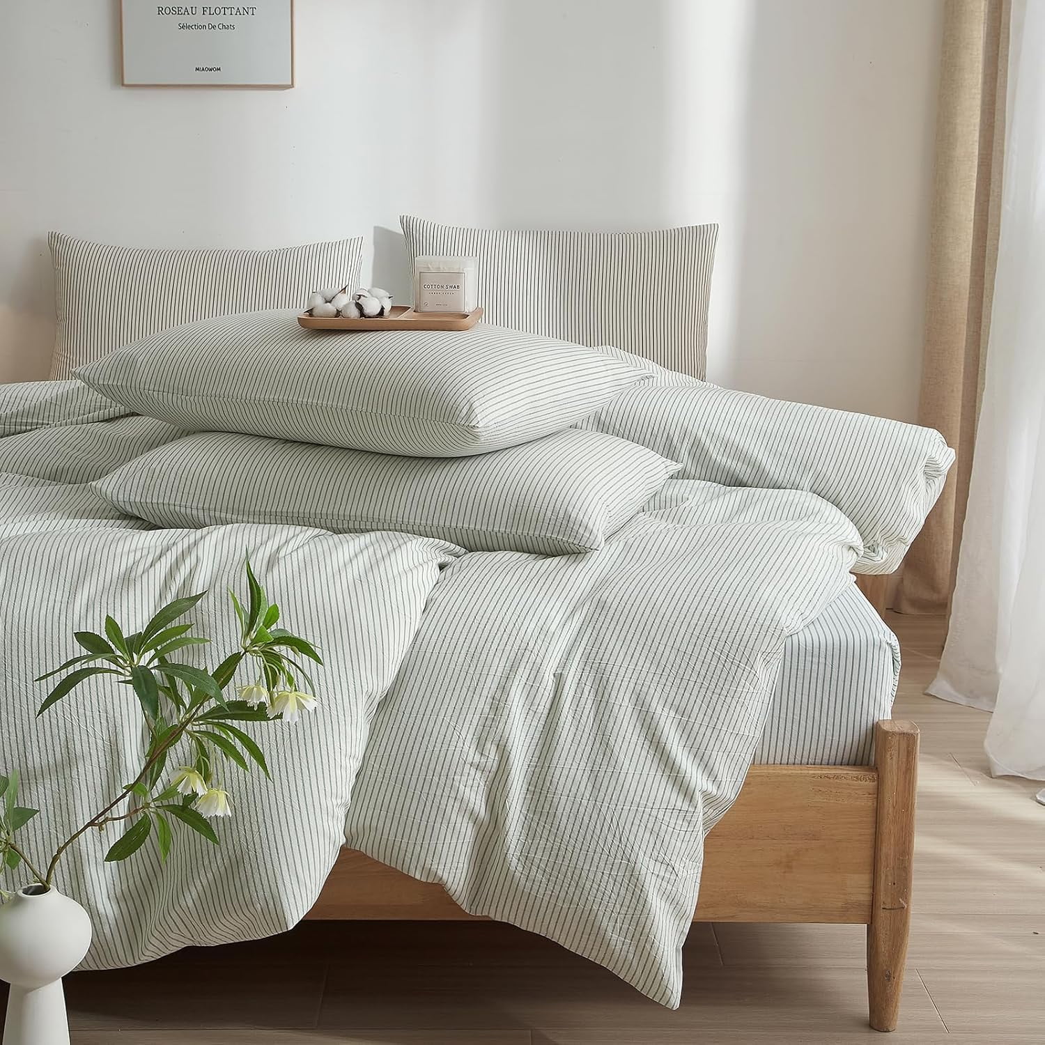 Click here for Rejoda-Striped Duvet Cover Set Queen Size  3 Pcs B... prices