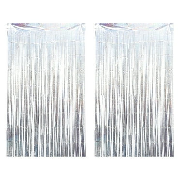 Metallic Foil Fringe Curtains Tinsel Curtain Photo Backdrop Birthday ...