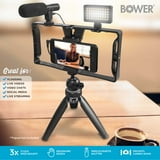Bower Ultimate Vlogger Pro Kit with Smartphone Rig, HD Microphone, 50 ...