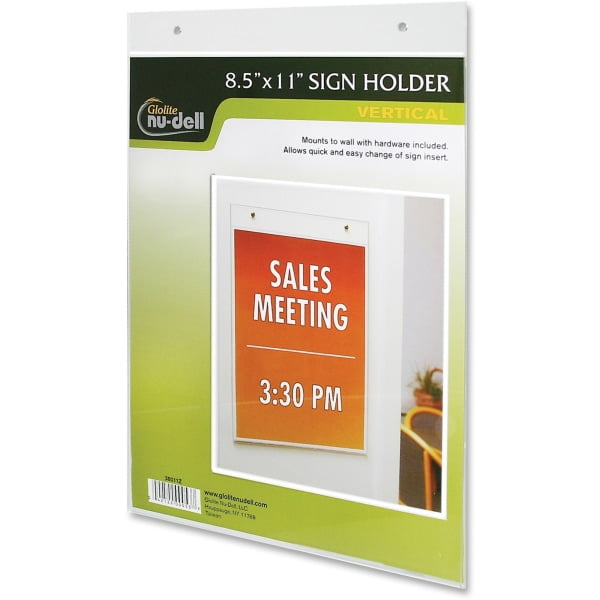 Clear Plastic Sign Holder, Wall Mount, 8 1/2 X 11 | Bundle of 5 Each ...