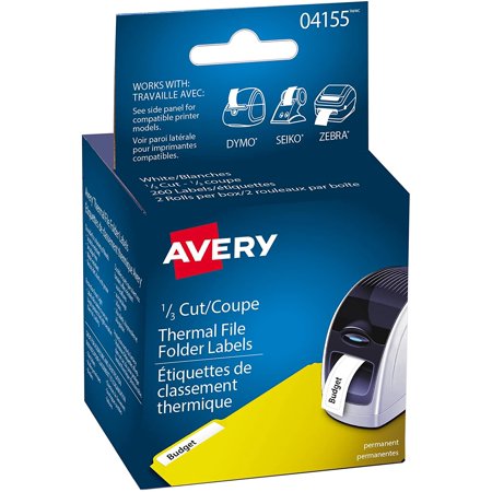 Avery Thermal File Folder Labels, White, 0.56 x 3.43-Inch, 130 Labels ...