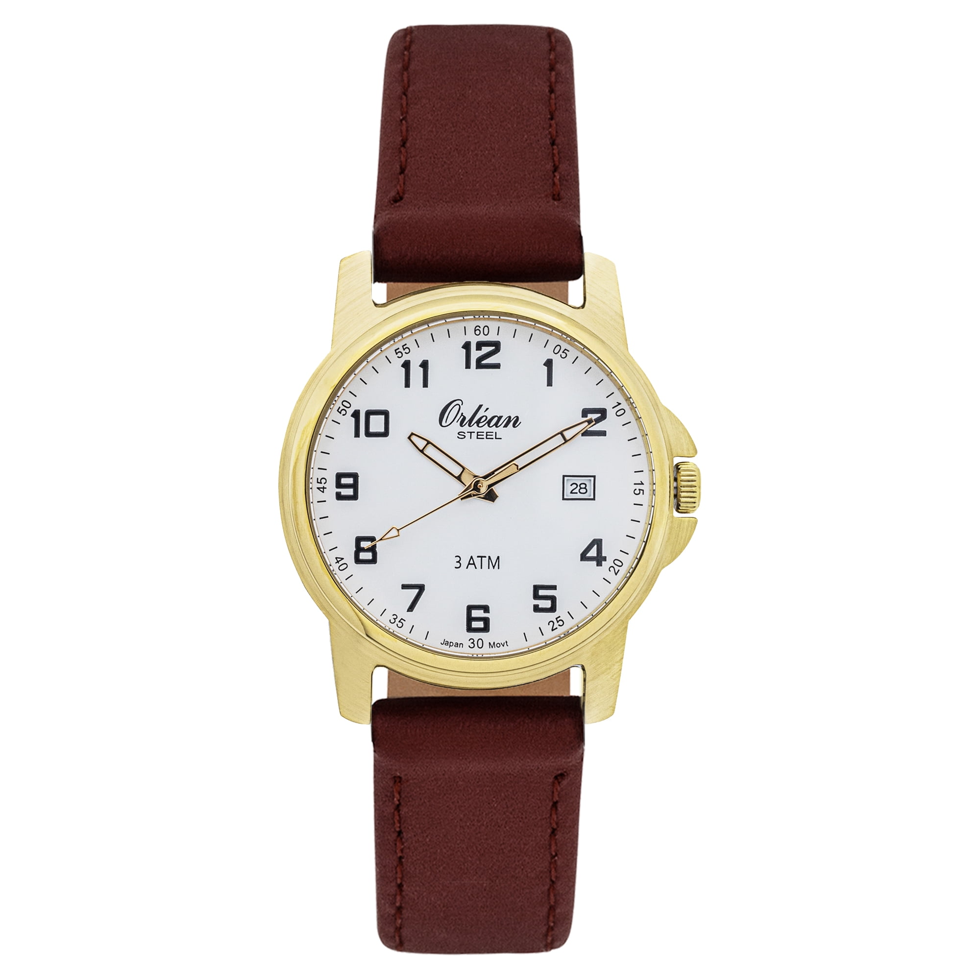 Orlean Mens Easy to Read Watch with Date - 316L Stainless Steel Case ...