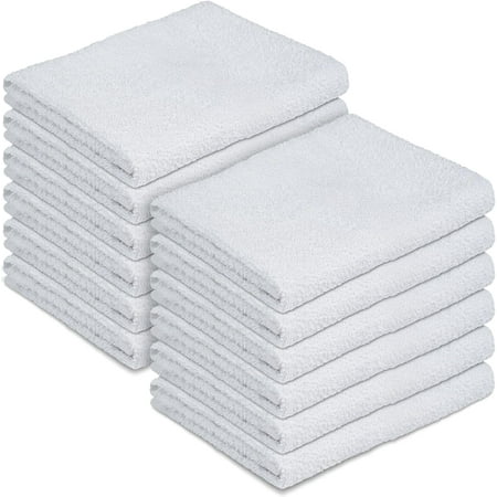 Canadian Linen Plain White Bar Mops, 12 Pack, Soft Absorbent Cotton Bar ...