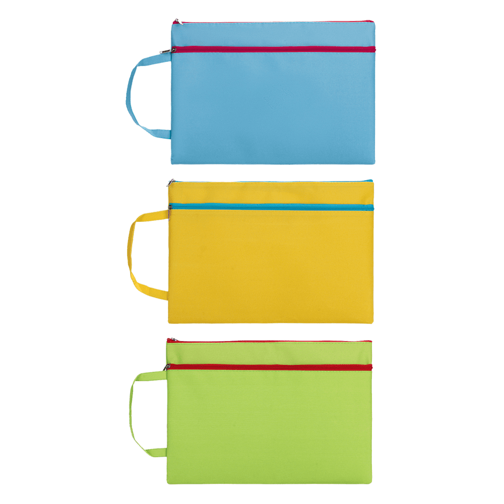 3 PCS Zipper Bags, Water-Resistant A4 Paper File Storage Office ...