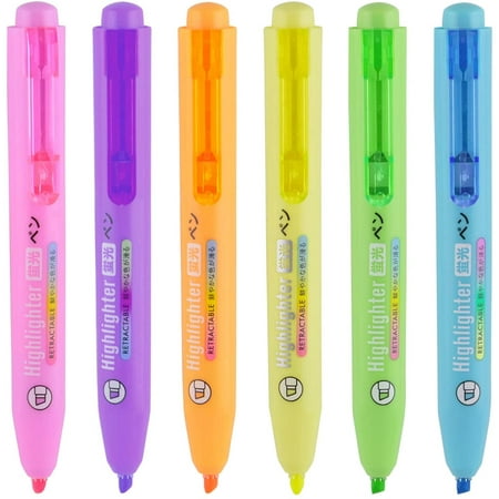 Pocket Highlighters, Retractable Highlighter, Chisel Tip Clickable High ...