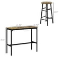 Xukmct Metal Frame Bar Table with 4 Pack Bar Stools, Wood Top Kitchen ...
