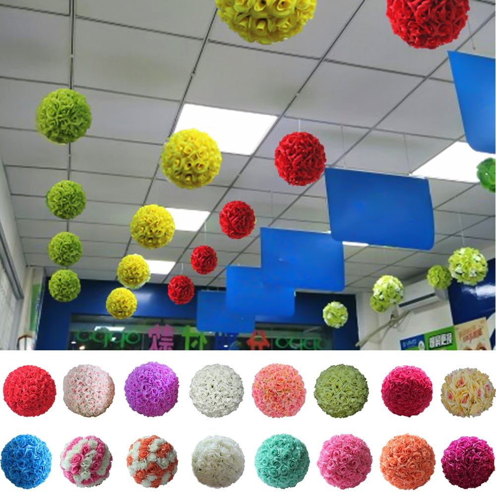 Happy Date 8 Inch Artificial Rose Silk Flower Balls for Wedding Kissing ...