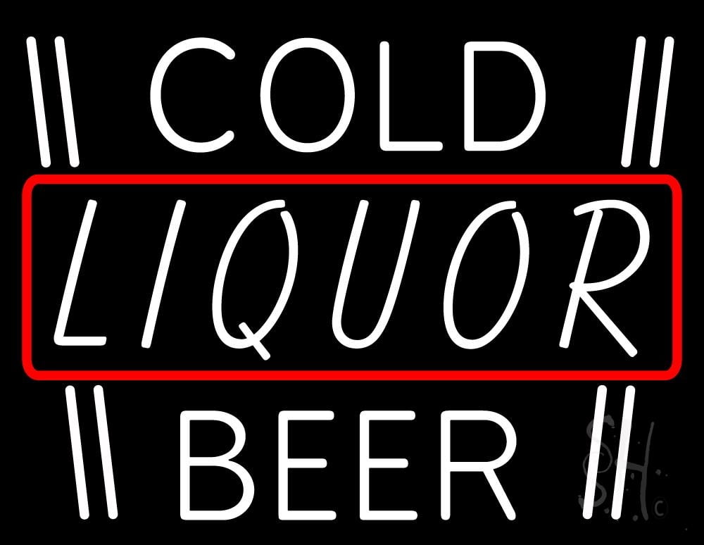 Cold Liquor Beer LED Neon Sign 24 x 31 - inches, Clear Edge Cut Acrylic ...