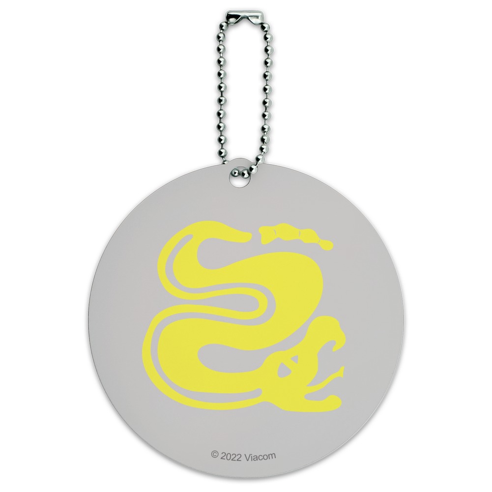 Hidden Temple Silver Snakes Round Luggage ID Tag Card Suitcase Carry-On ...