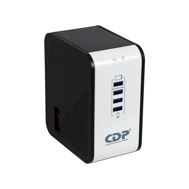 Regulador CDP, 1000VA/720W, 8 contactos, 4 puertos USB de carga. CDP CDP R2CU-AVR1008 | Bodega ...