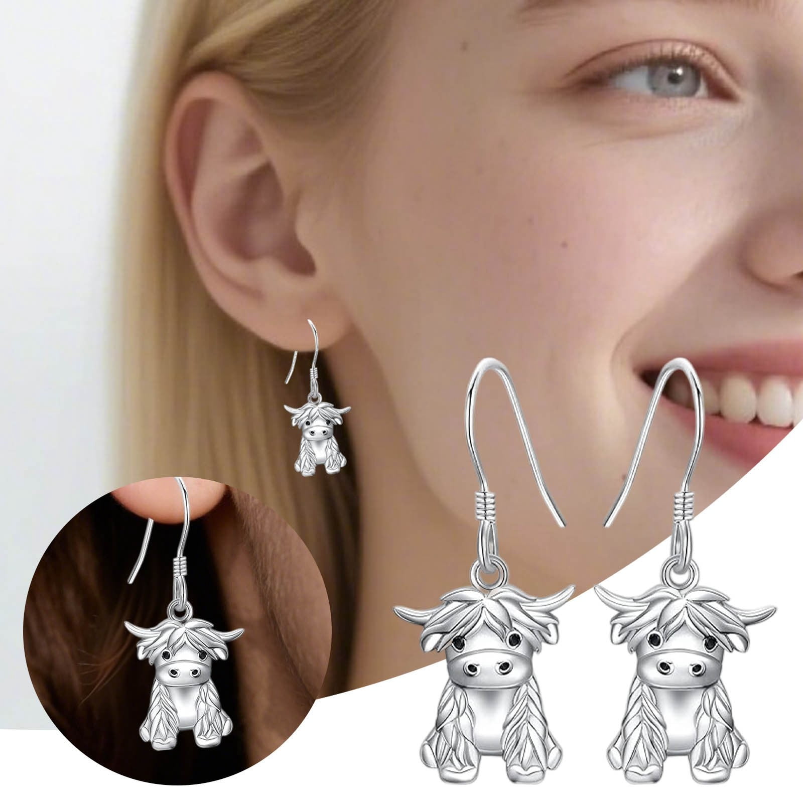 Click here for Visit The Sunlet Store Cute Cartoon Cow Earrings A... prices