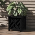 Pure Garden Outdoor Lattice Planter Box - 15.5-Inch Plant Pot, Black ...