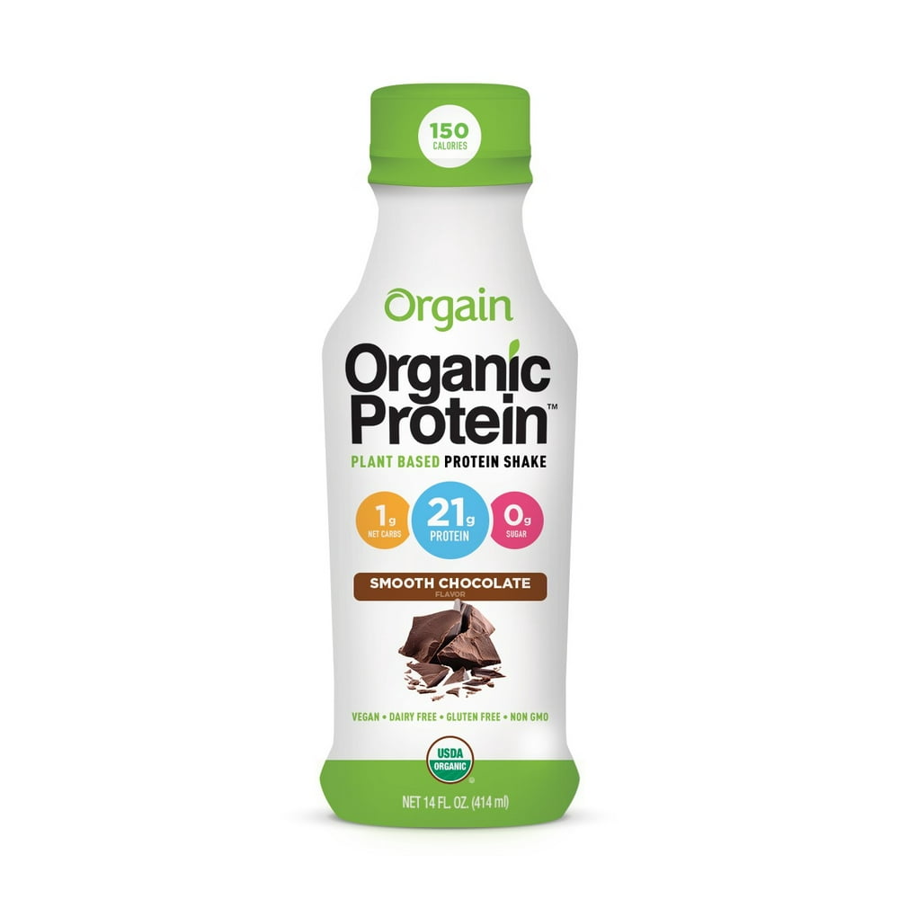 Orgain Organic 21g Plant Based Protein Shake Smooth Chocolate 14 Fl