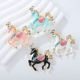 Brooch Zinc Alloy Enamel Pin Carousel Horse Pin with Rhinestones ...